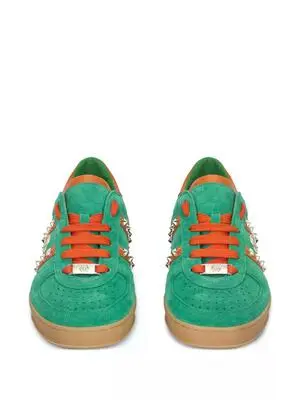 Philipp Plein Rebel Star-studs Suede Sneakers - Green