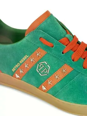 Philipp Plein Rebel Star-studs Suede Sneakers - Green