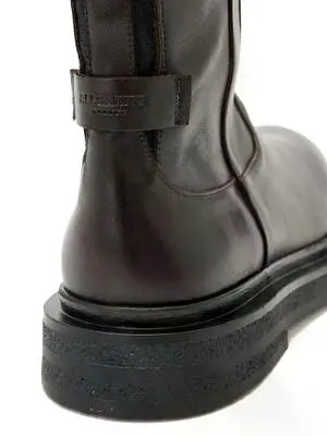 ALLSAINTS Escher Zip Logo-strap Knee-high Boots - Brown
