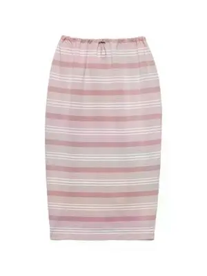 Prada Striped Midi Skirt - Pink