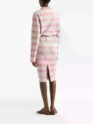 Prada Striped Midi Skirt - Pink