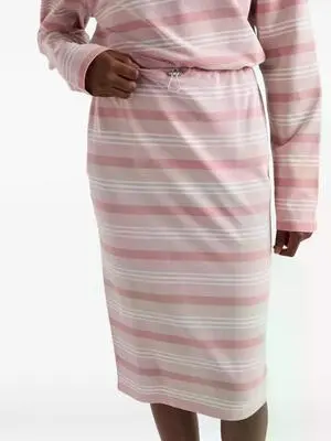 Prada Striped Midi Skirt - Pink