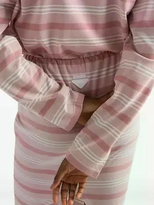 Prada Striped Midi Skirt - Pink
