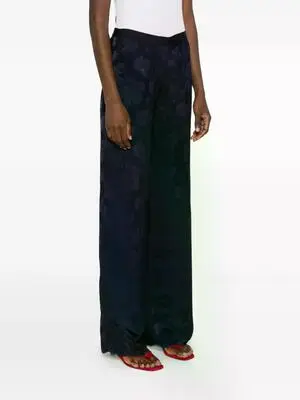 FORTE_FORTE Floral-jacquard Trousers - Blue
