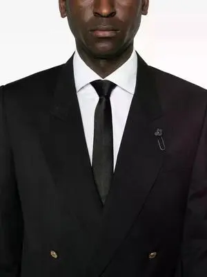 LARDINI Double-breasted Blazer - Black