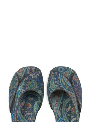 Etro Low Jacquard Denim Sandals
