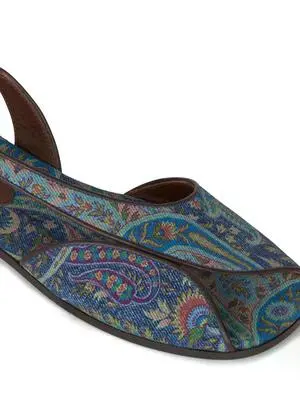 Etro Low Jacquard Denim Sandals
