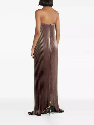 L'IDEE Pleated Maxi Dress - Brown