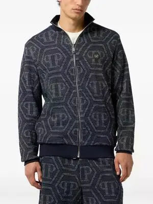 Philipp Plein Jacquard Monogram Jacket - Blue
