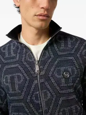 Philipp Plein Jacquard Monogram Jacket - Blue
