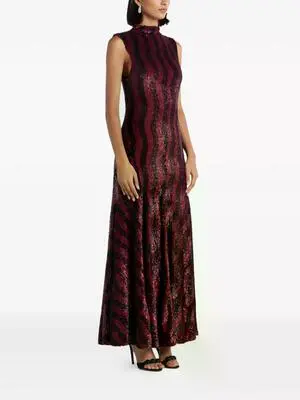 ILTA Leonie Sequin Striped Midi Dress