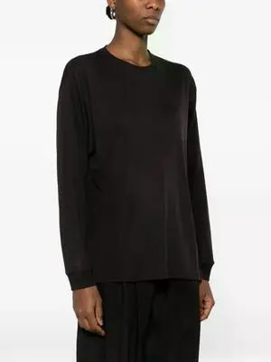 Studio Nicholson Simmons Long-sleeved Topstitch T-shirt - Black