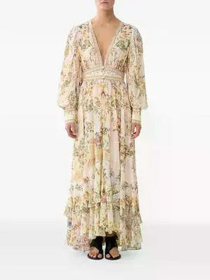 Camilla Buttoned Floral-print Maxi Dress