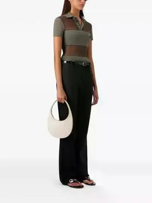Coperni Sheer Striped Button Polo Shirt