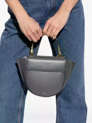WANDLER Mini Hortensia Flap Top Handle Tote - Grey