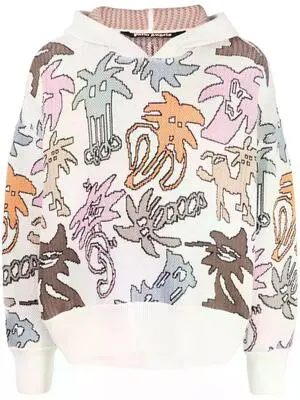 Palm Angels Palmity Knitted Hoodie - Multicolour