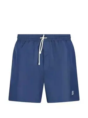 Brunello Cucinelli Logo-detail Swim Short - Blue