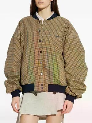 GESTUZ Check-pattern Bomber Jacket