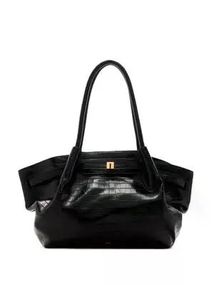 Jw Pei Hana Medium Croc-embossed Tote - Black