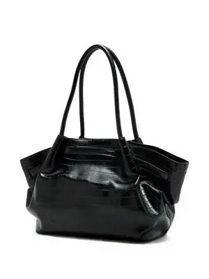 Jw Pei Hana Medium Croc-embossed Tote - Black