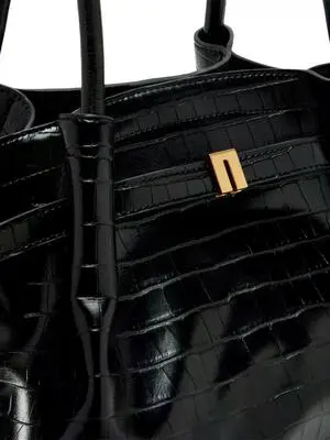 Jw Pei Hana Medium Croc-embossed Tote - Black