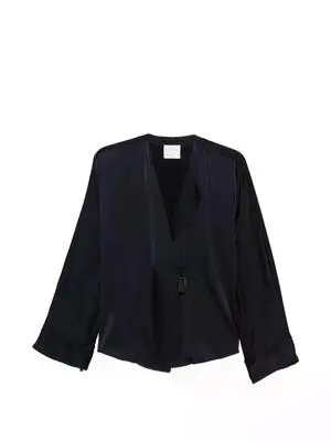 FORTE_FORTE Tassel V-neck Top - Blue