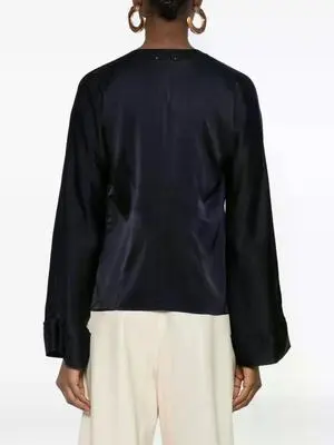 FORTE_FORTE Tassel V-neck Top - Blue