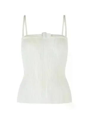 COURREGES Buckled Ribbed Top - Neutrals