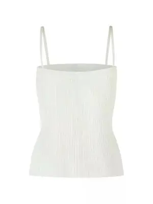 COURREGES Buckled Ribbed Top - Neutrals