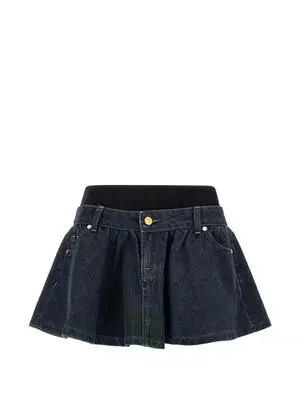 7 For All Mankind Banded Contrast-stitching Mini Skirt