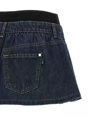 7 For All Mankind Banded Contrast-stitching Mini Skirt