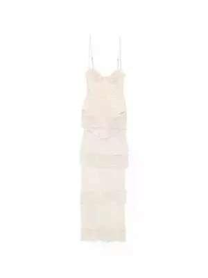 PatBO Beaded Tiered Maxi Dress