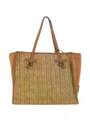 MARCELLA CLUB Marcella Handle Leather Shoulder Bag - Neutrals
