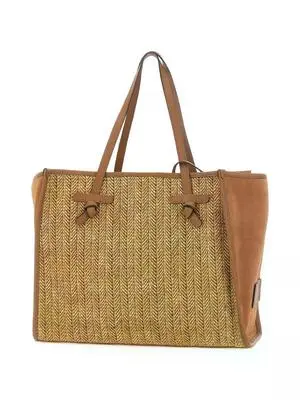 MARCELLA CLUB Marcella Handle Leather Shoulder Bag - Neutrals
