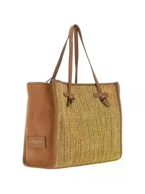 MARCELLA CLUB Marcella Handle Leather Shoulder Bag - Neutrals