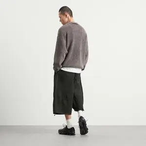 BOUND Acid Wash Half Zip Pullover - Brown