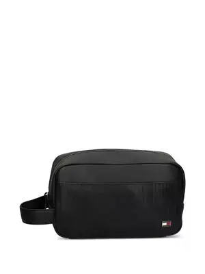 Tommy Hilfiger Ribbed Zip Wash Bag - Black
