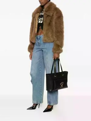 Moschino Heart Appliqué Tote - Black