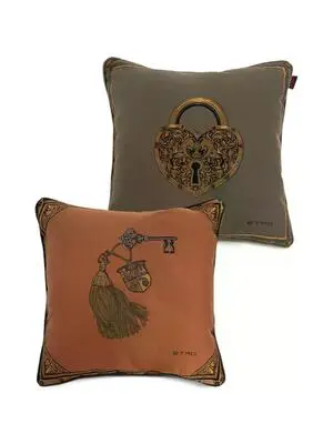Etro Lock Tassel Cotton Cushion - Brown