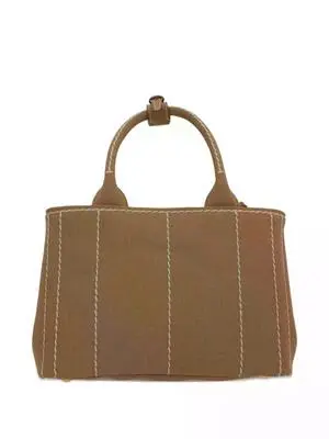 Prada Embroidered Jardinière Tote Bag - Brown