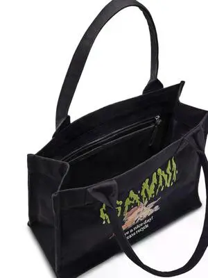GANNI Graphic Print Canvas Tote Bag