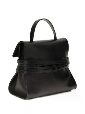 Moschino Leather Tote Bag With Buckle - Black