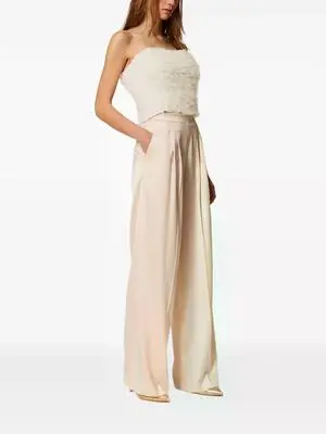 TWINSET Wide-leg Satin Trousers - Neutrals