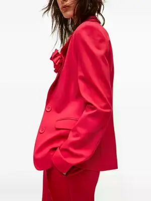 TWINSET Milano Stitch Blazer With Removable Floral Brooch