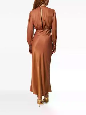 TWINSET Long Sleeve Satin Maxi Dress