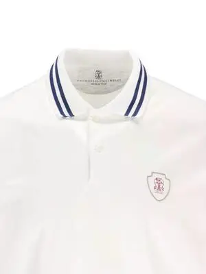 Brunello Cucinelli Striped-detail Polo Shirt - White