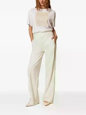TWINSET Pleated Lace-side Trousers