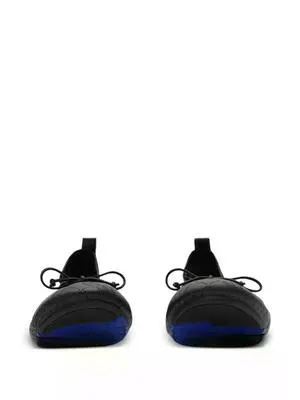 Burberry Perforated Gathered Ballet Flats - Black