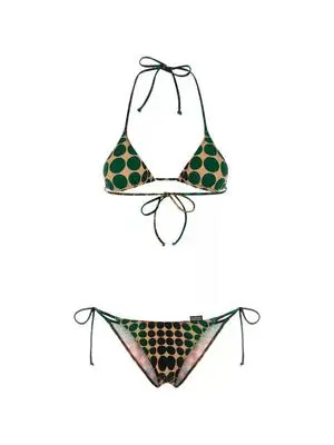 JEAN PAUL GAULTIER Reissue Polka-dot Bikini Set - Brown
