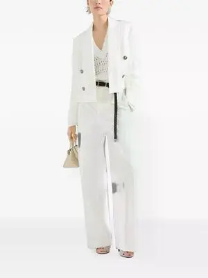 Brunello Cucinelli V-neck Long Sleeve Sweater - White